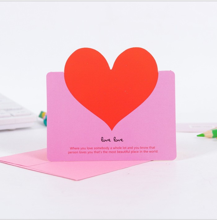 Kartu ucapan love, Kartu ucapan hadiah kado bentuk hati, gift card ...