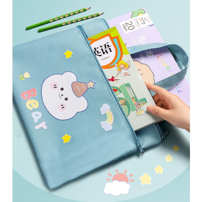 Organizer buku stationery, Map buku les kartun lucu - Lovelygubuk