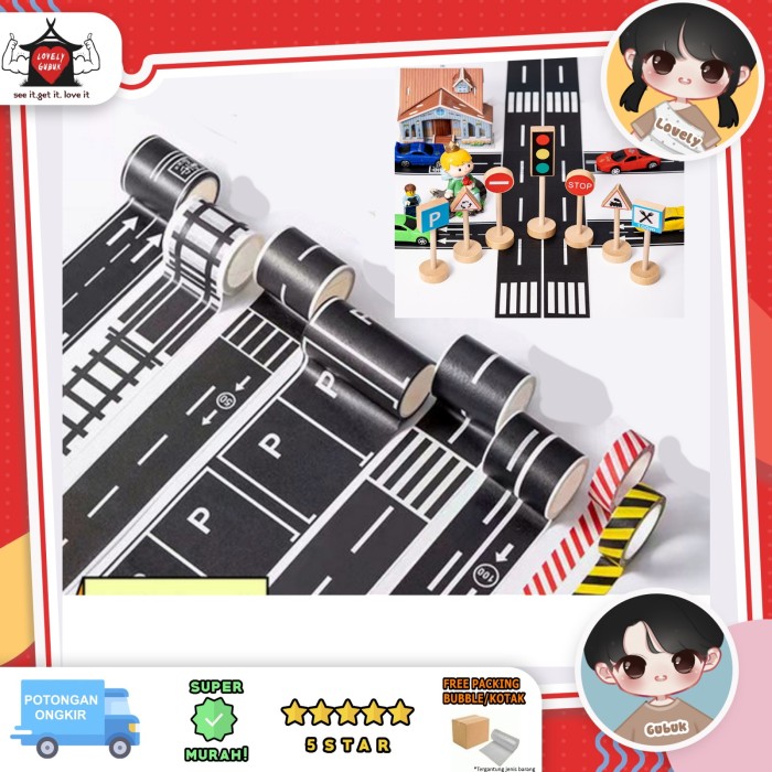 Stiker jalan raya, Stiker rel kereta api, Road Railway Sticker ...