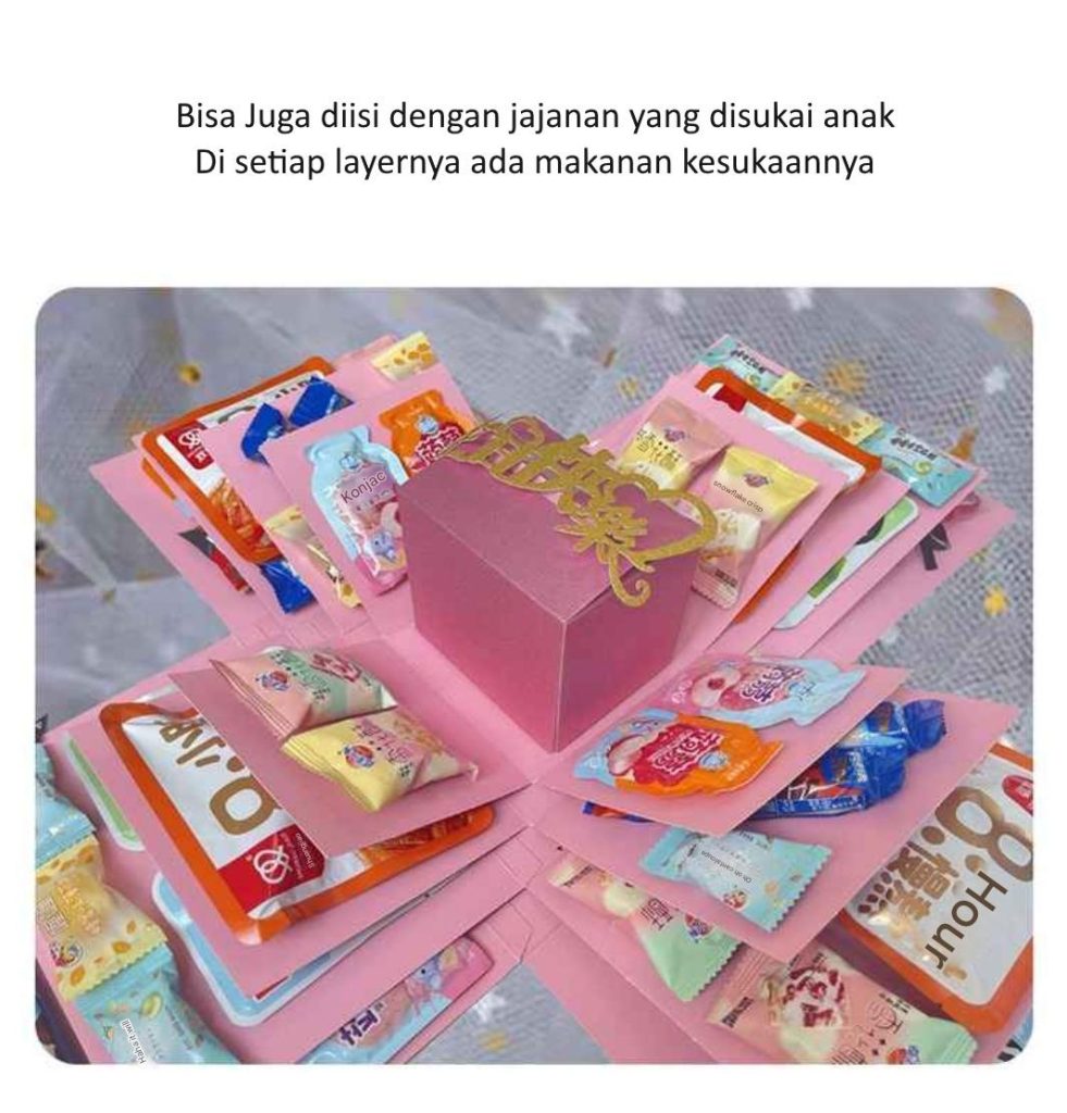 DIY Explosion Box Hadiah Kreatif, Explosion Gift Box DIY Kotak Foto Kreatif, Album Kenangan Unik ...
