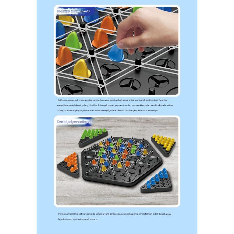 Mainan Edukasi Anak Chain Game, Puzzle Strategi Multiplayer Karet Warna ...