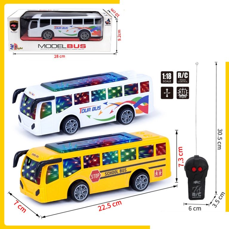 Mainan Bis Remote Control, Mainan Bus dengan Suara dan Lampu yang ...